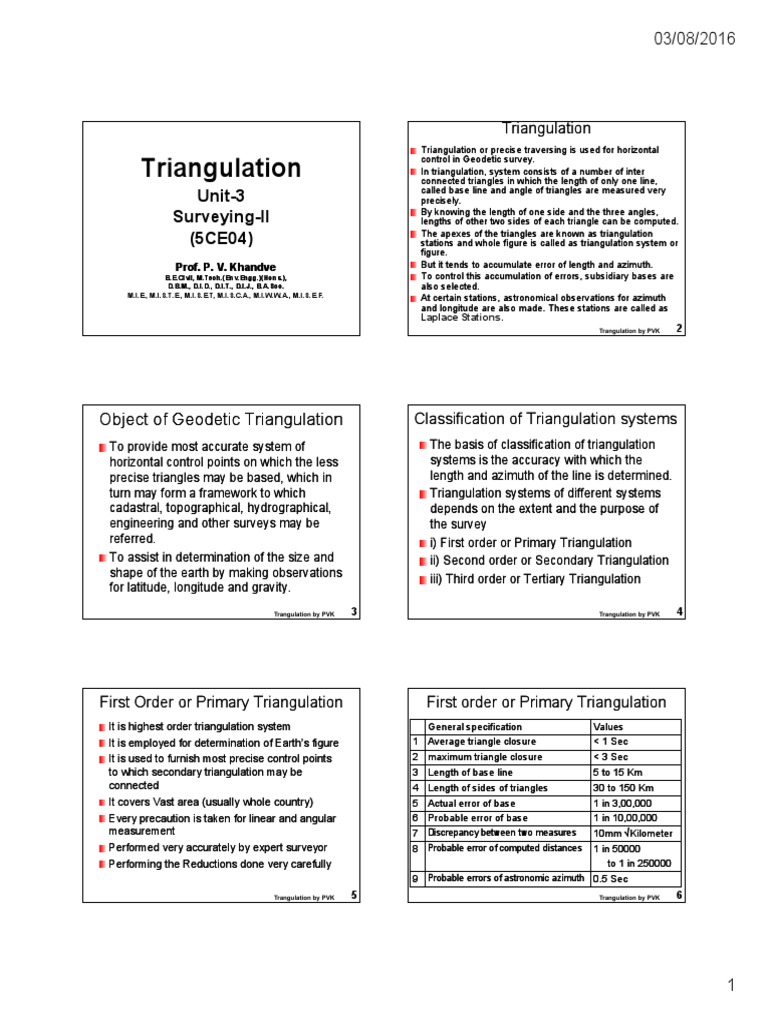 Triangulation Unit III | PDF | Surveying | Horizon