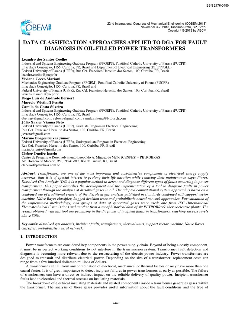 Data Classification Approaches Applied To Dga For Fault Diagnosis in Oil-Filled Power ...