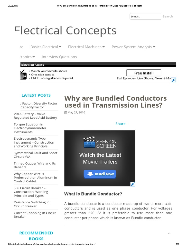 Electrical Concepts: Why Are Bundled Conductors Used in Transmission ...