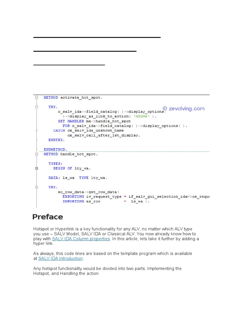 SALV IDA - Add and Handle Hotspot (Hyperlink) | PDF | Hyperlink ...