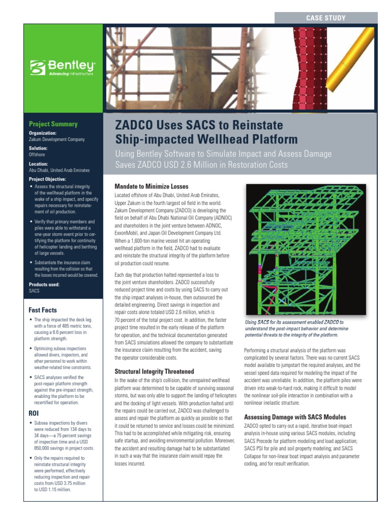 ZADCO Uses SACS To Reinstate Ship-Impacted Wellhead Platform | PDF ...