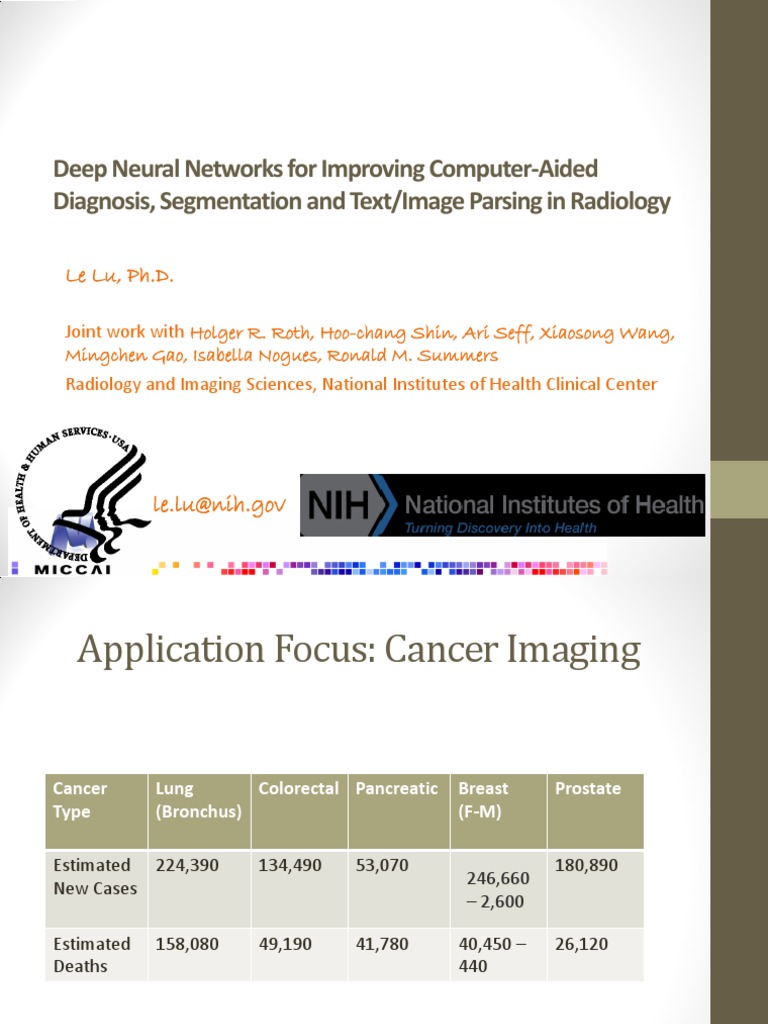 s6826 Le Lu Deep Neural Networks | PDF | Image Segmentation | Cluster Analysis