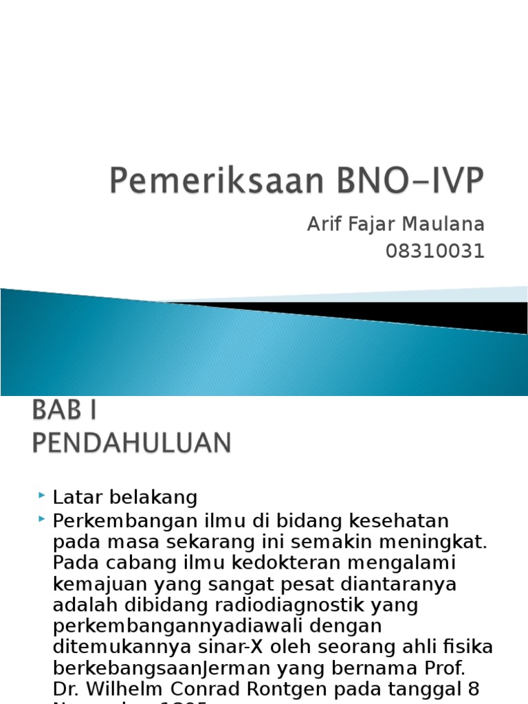 Pemeriksaan BNO-IVP Presentasi | PDF | Ilmu Sosial