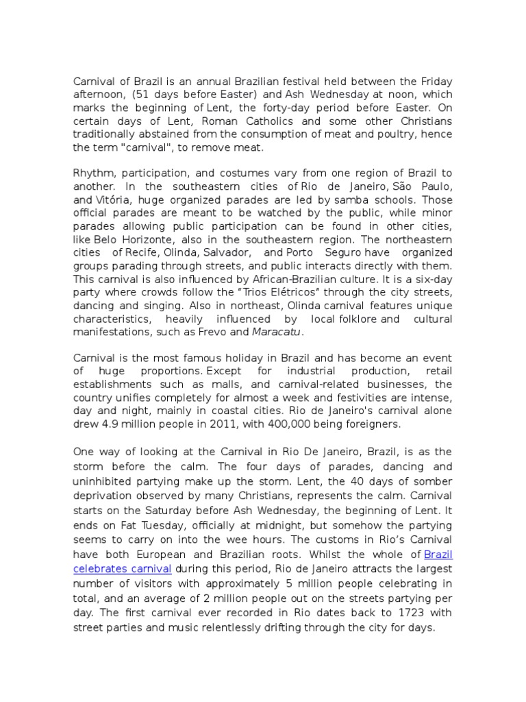 Brazilian Easter Ash Wednesday Lent: Maracatu | PDF | Entertainment ...