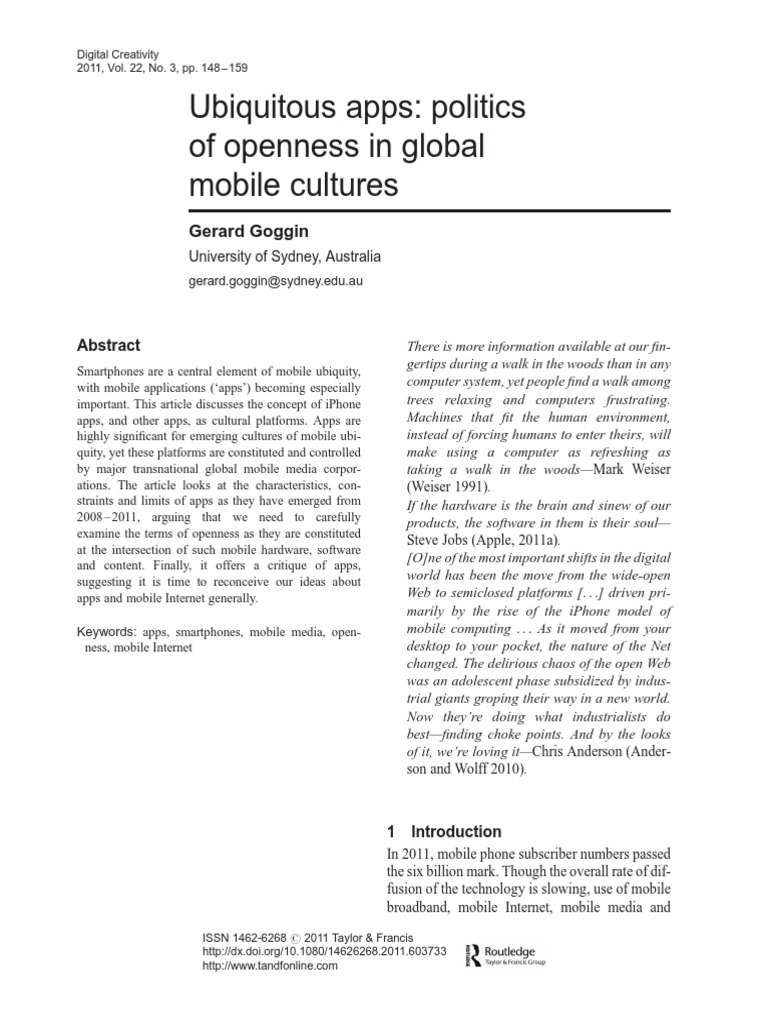 Gerard Goggin - Ubiquitous Apps - Politics of Openness in Global Mobile ...