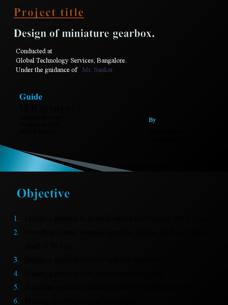 Design of Miniature Gearbox | PDF | Gear | Transmission (Mechanics)