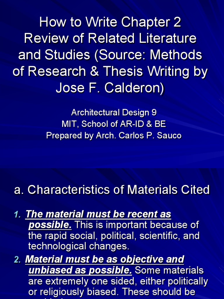 How To Write Chapter 2 | PDF | Inquiry | Cognition
