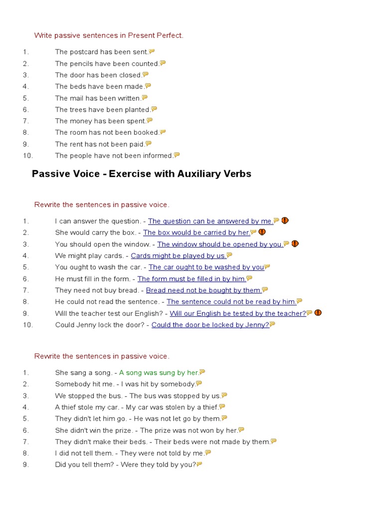 Write Passive Sentences in Present Perfect | PDF