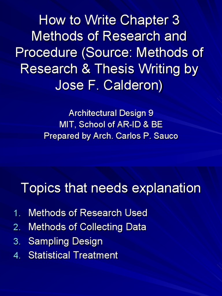 Writing Chapter 3: Research Methods Guide | PDF | Science & Mathematics