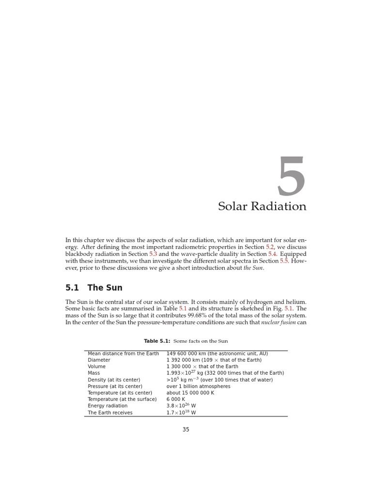Solar Energy Section 5 Appendix | PDF | Sun | Electromagnetic Spectrum