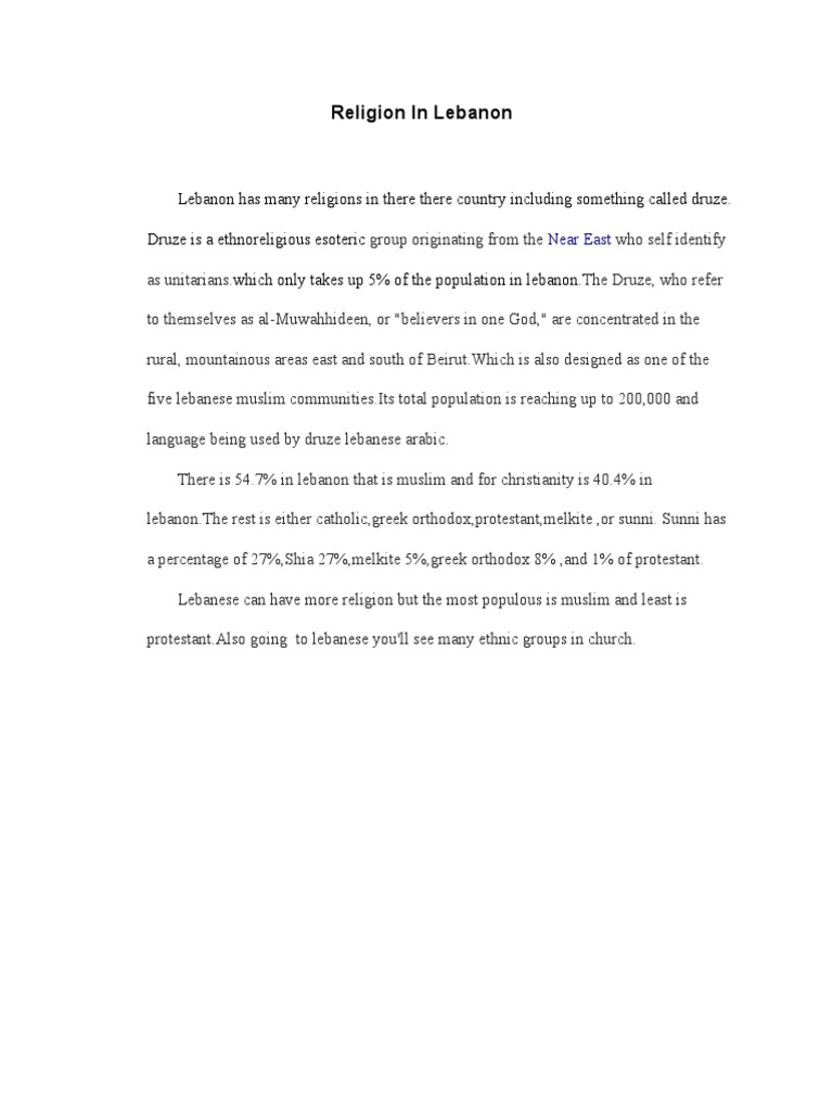 Religions and Demographics in Lebanon | PDF