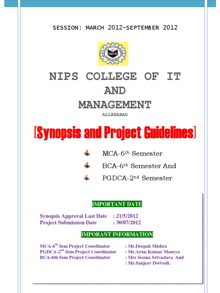 Final Semester Mca Bca Pgdca Project Guidelines | PDF | Specification (Technical Standard ...