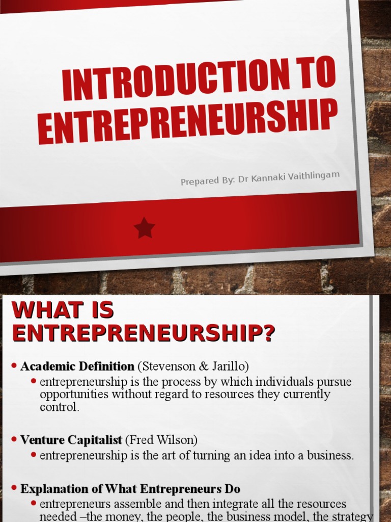 Introduction To Entrepreneurship | PDF | Entrepreneurship | Innovation