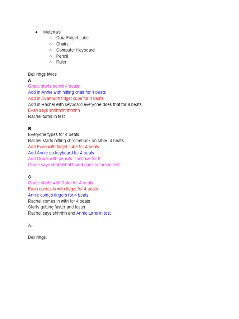 Classroom Rhythm Activity Plan | PDF | Language Arts & Discipline