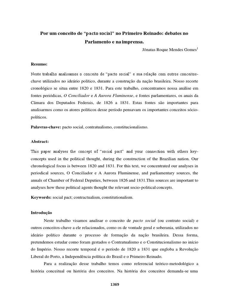 Por Um Conceito de Pacto Social | Contrato Social | Portugal