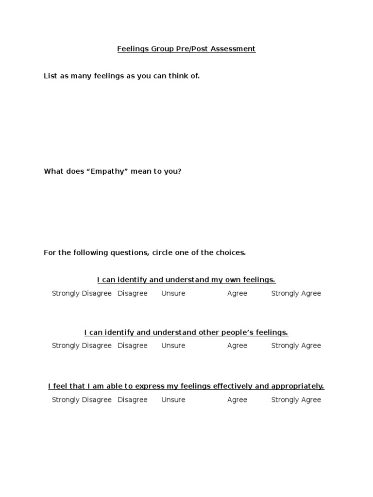 Pre and Post Assessment | PDF