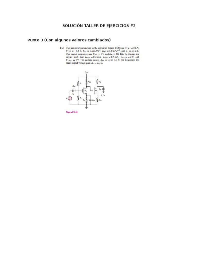 Solucionario Taller2 Mosfet | PDF