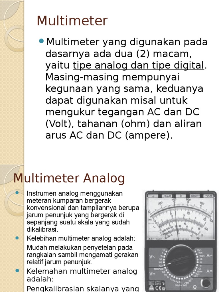 Panduan Lengkap Multimeter: Analog vs Digital | PDF | Sains ...