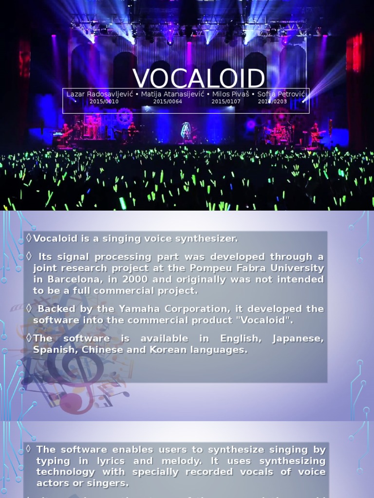 Vocaloid Presentation | PDF | Synthesizer | Media Technology