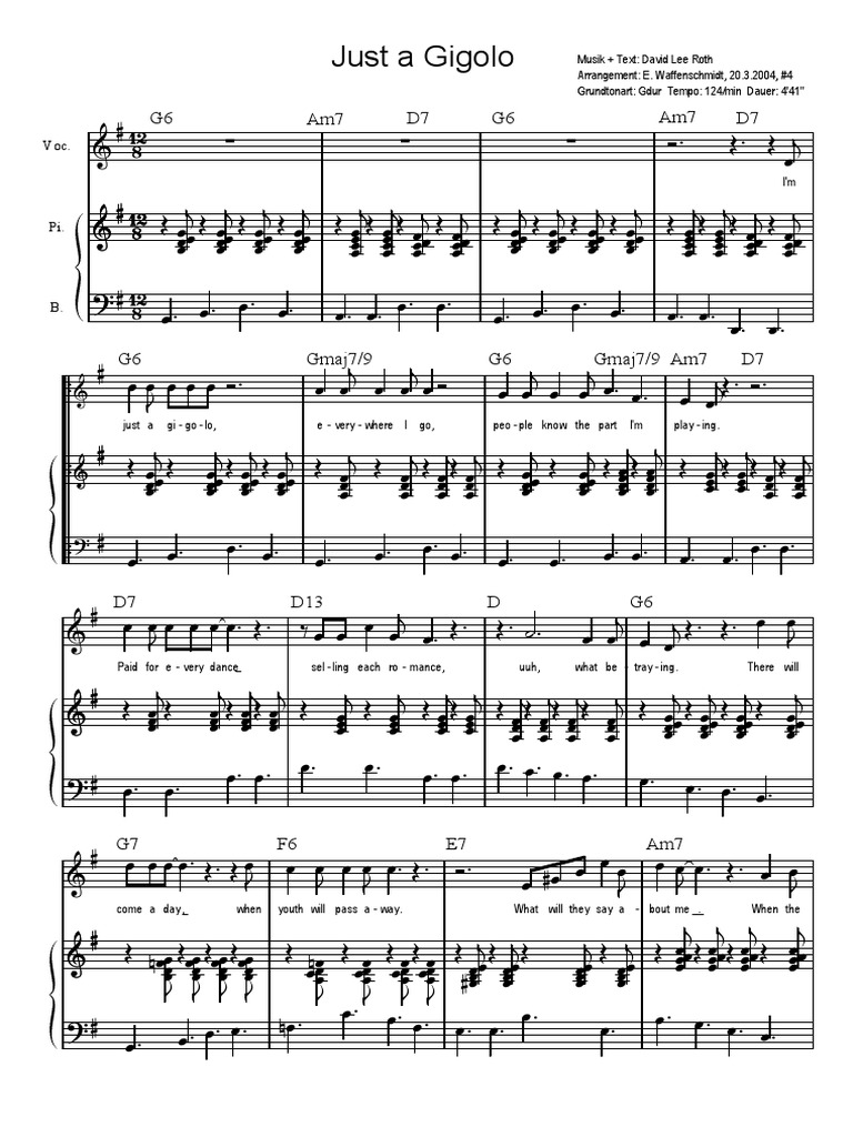 Just A Gigolo PDF | PDF | American Music Articles Needing Attention ...