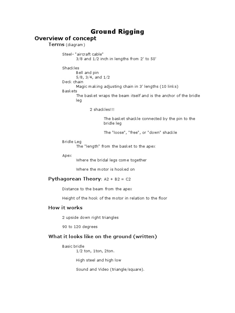 Ground Rigging Outline | PDF | Knot | Nature