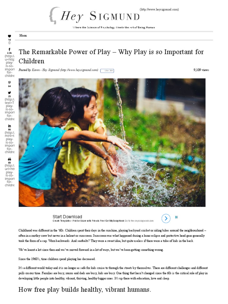 The Remarkable Power of Play - Why Play Is So Important For Children ...