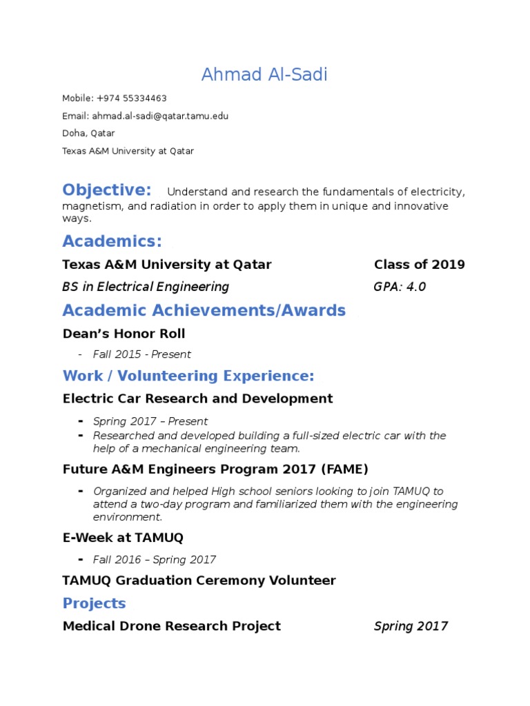 First CV Draft | PDF