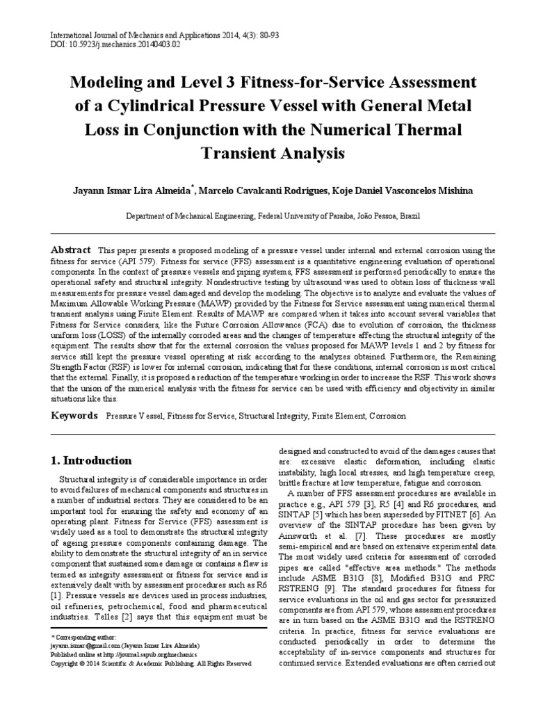 FFS Pressure Vessel PDF | PDF | Heat Transfer | Corrosion