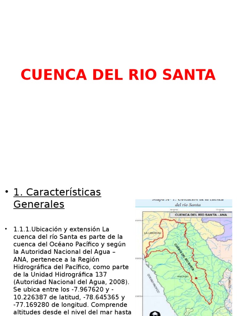 Cuenca Del Rio Santa Informacion Expo | PDF | Agua | Politica Ambiental