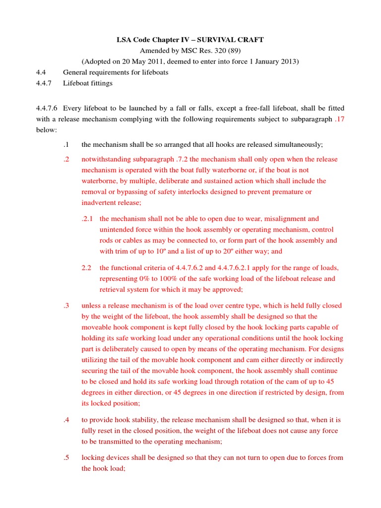 LSA Code Chapter IV 4-4-7-6 Amended by Res 320 | PDF | Force | Corrosion