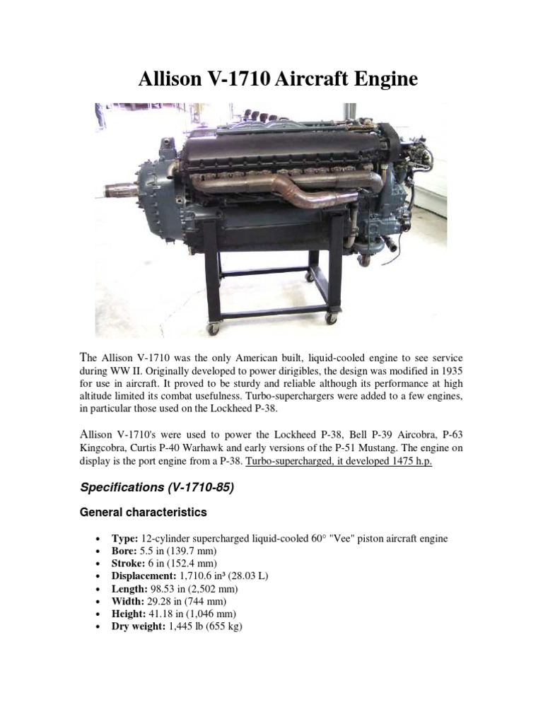 158796984-Allison-v-1710-Aircraft-Engine.pdf | Rotating Machines | Engines