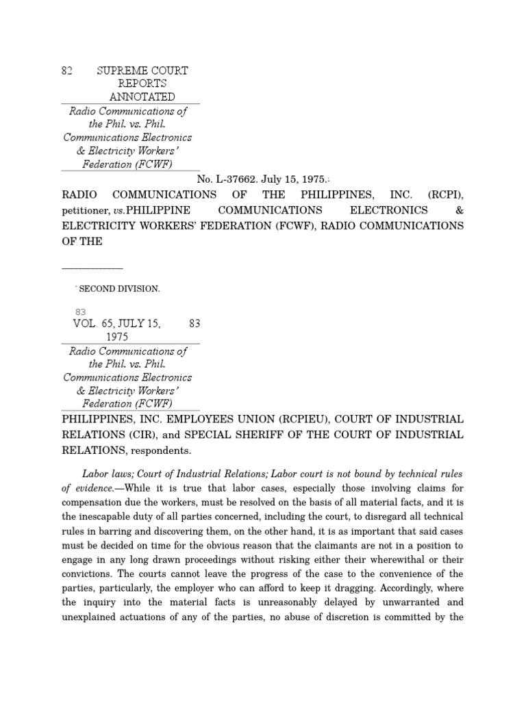 RCPI v. Philippine Communications Electronics and Electricity Workers ...