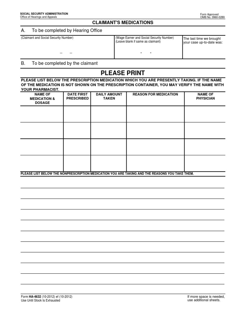 Form HA-4632 | Social Security (United States) | Federal Government Of ...