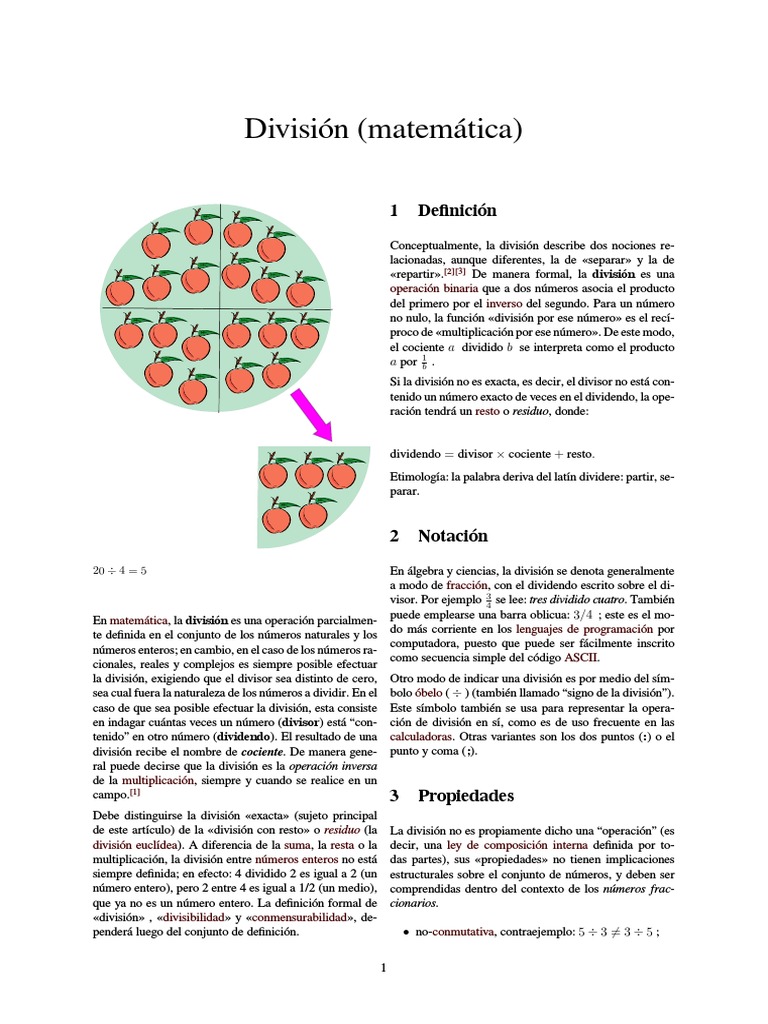División (Matemática) | División (Matemáticas) | Números