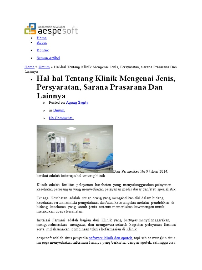 Tata Ruang Klinik | PDF