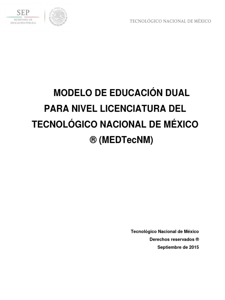 Modelo Dual 2015 Tecnm | PDF | México | Aprendizaje