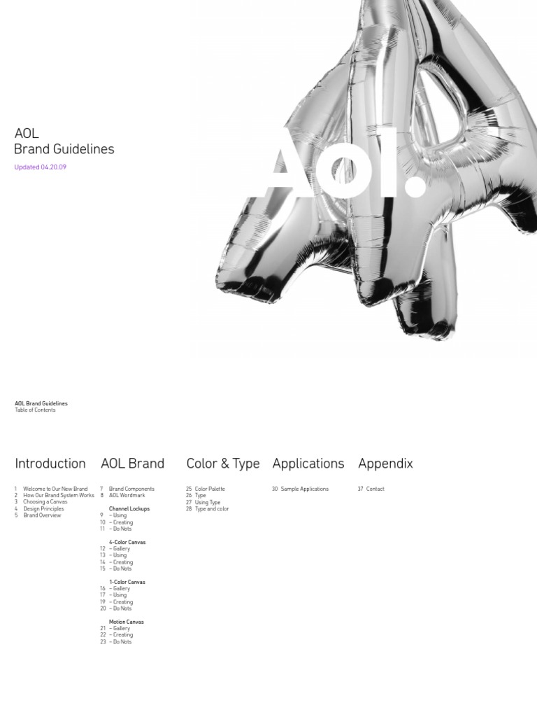 AOL Brand Guidelines | PDF | Typefaces | Brand
