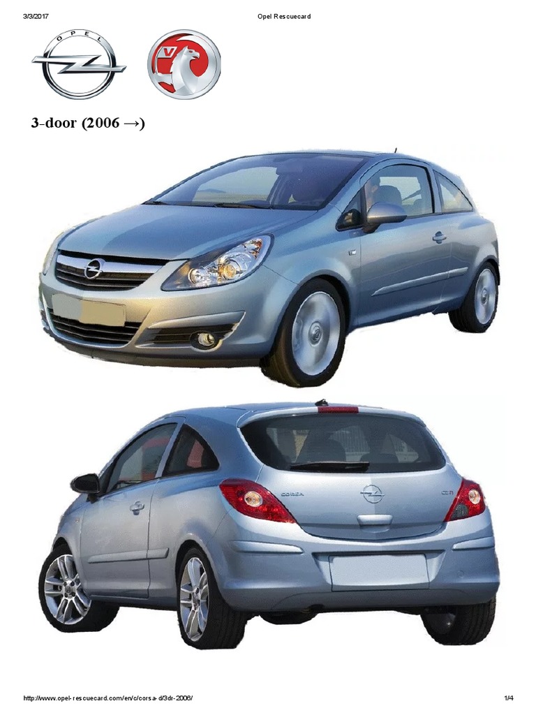 Opel Corsa D 3 Puertas (2006) Rescuecard | PDF