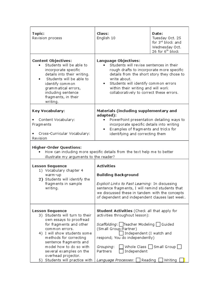 Proofreading | PDF | Sentence (Linguistics) | Vocabulary