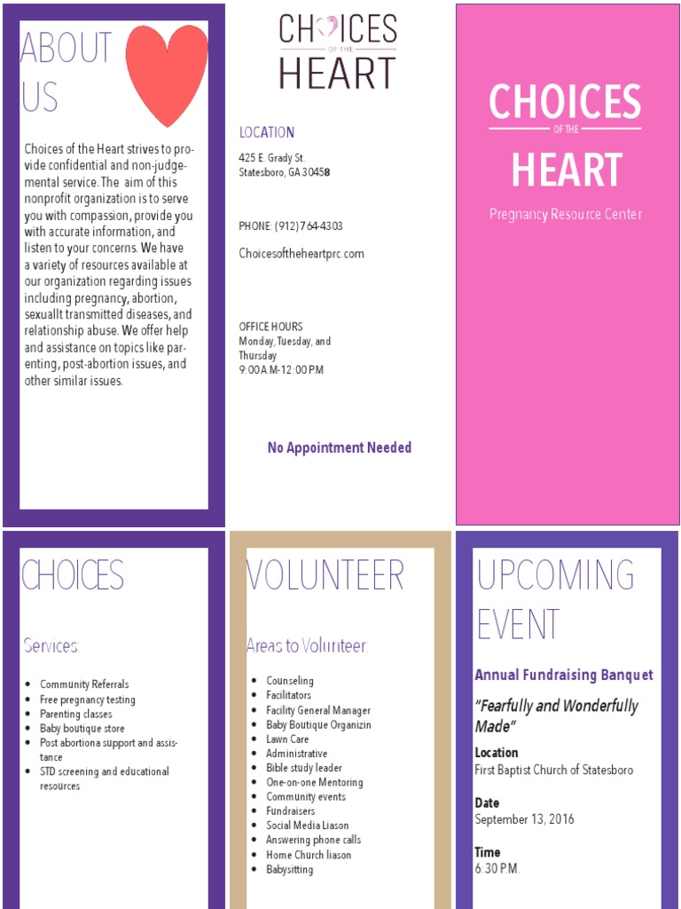 Choices Brochure | PDF | Human Reproduction | Wellness