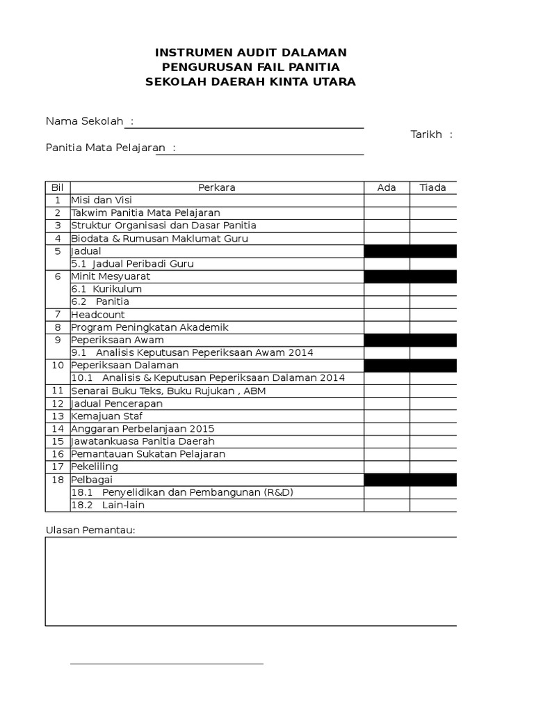 Senarai Semak Fail | PDF