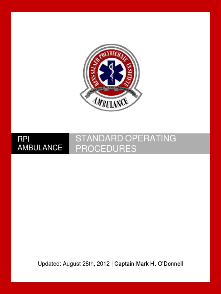 Ambulance Standard Operating Procedures | PDF | Ambulance | Emergency ...