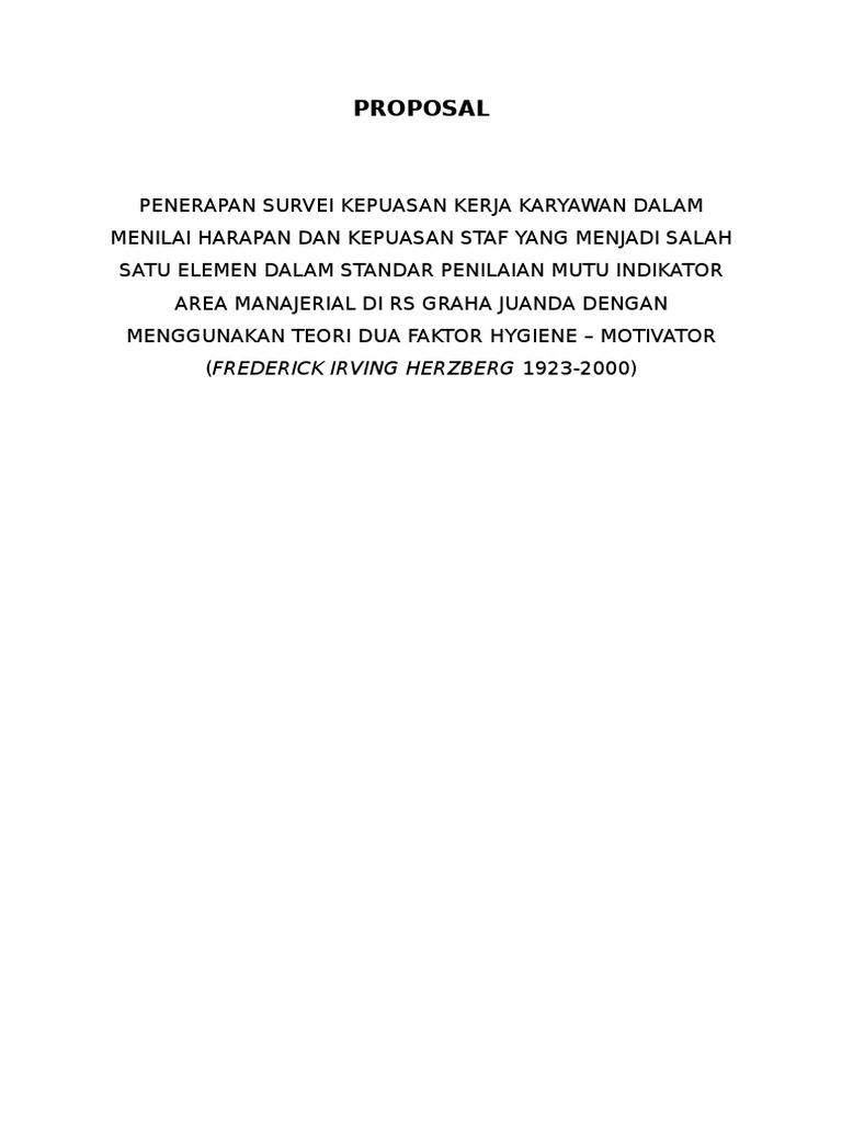 Survei Kepuasan Kerja Karyawan RS Graha Juanda | PDF