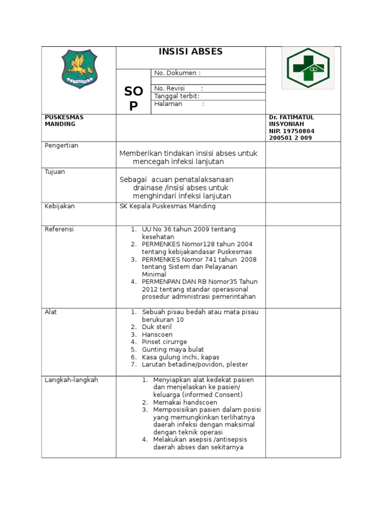 Sop Insisi Abses | PDF