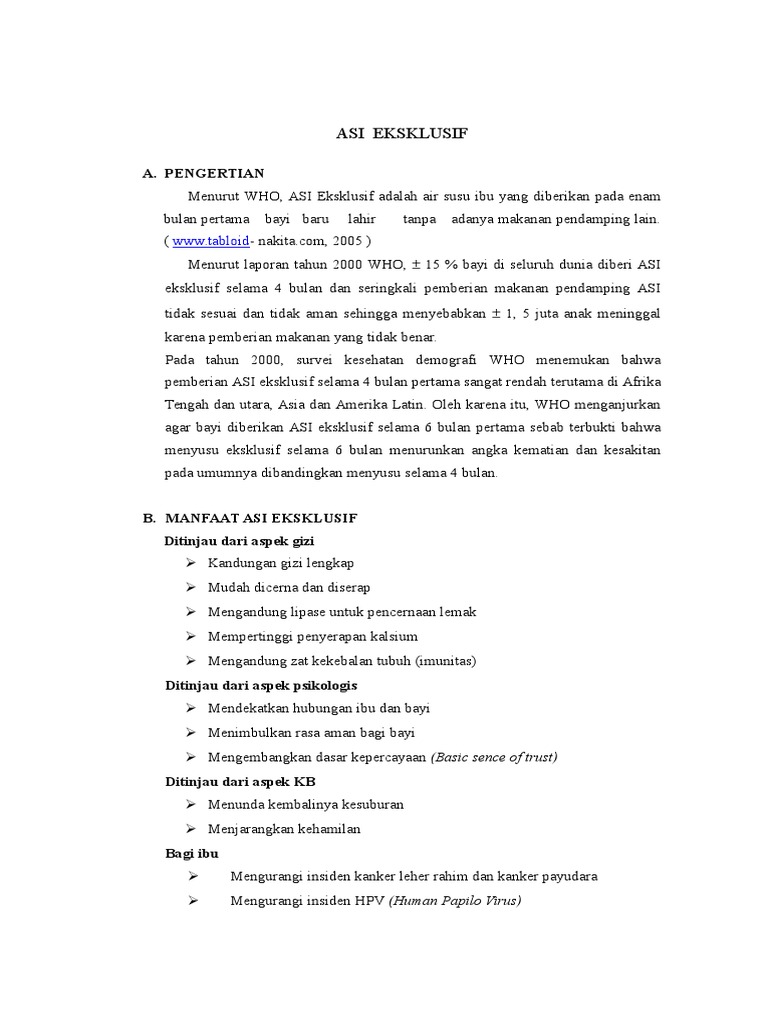 Materi Asi Eksklusif | PDF