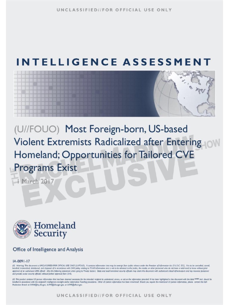 LEAKED DHS Intelligence Assessment About Travel Restrictions | PDF
