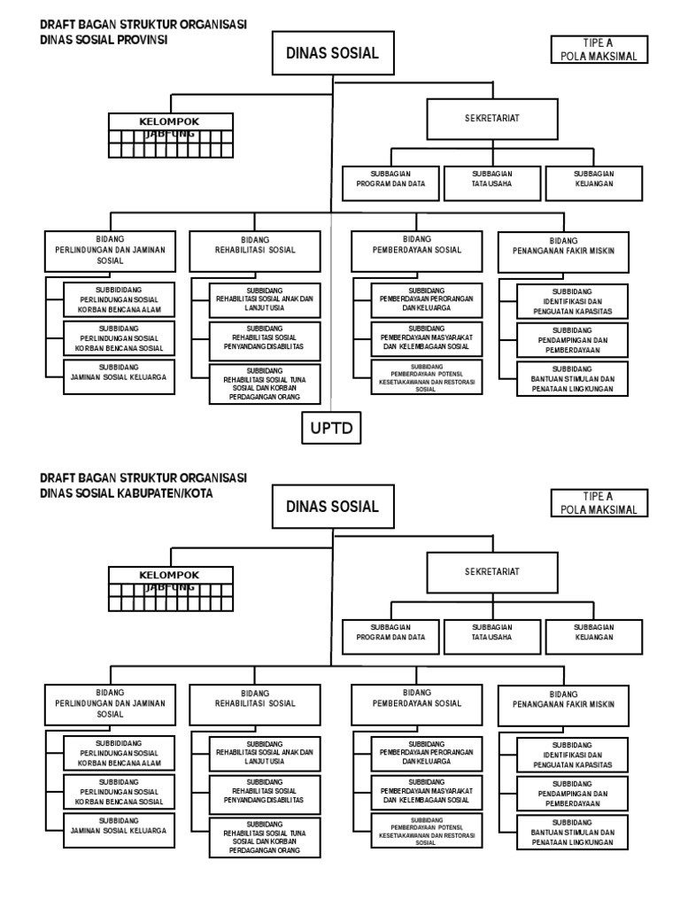 Draft Struktur Dinas Sosial Pola Maksimal | PDF