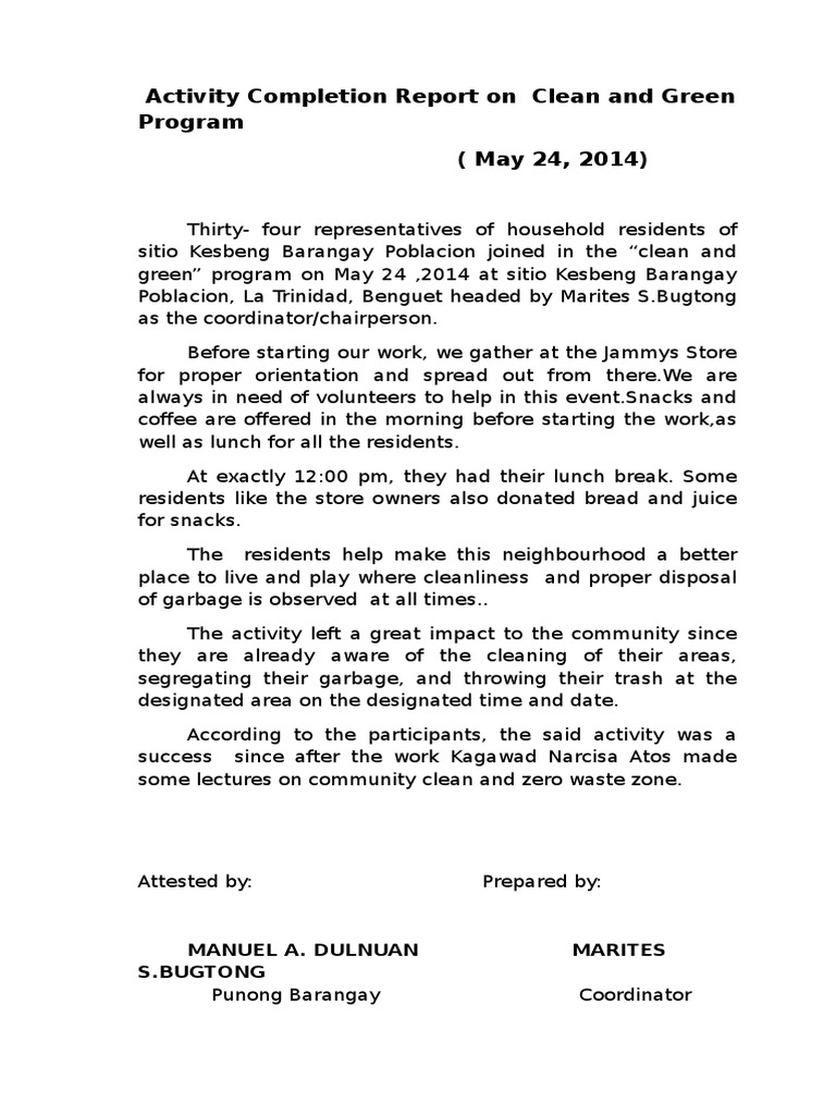 A Narrative Report On The Clean and Green Program | PDF | Environment ...