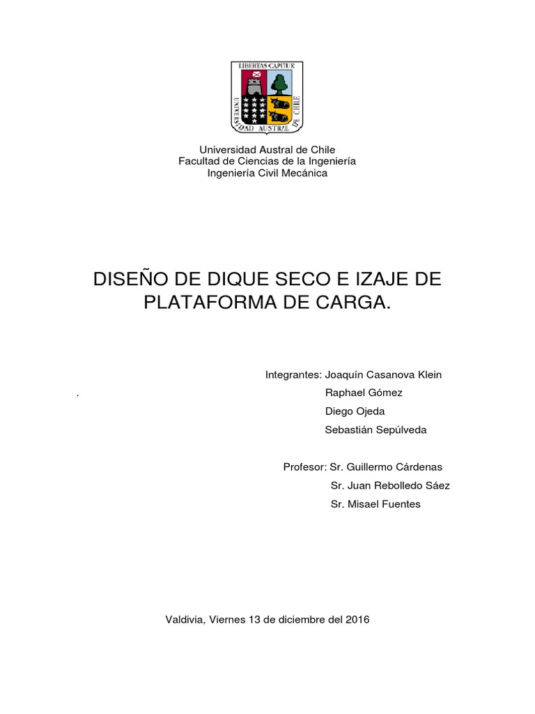 Diseño de Dique Seco y Plataforma de Izaje | PDF | Bomba | Esfuerzo de ...