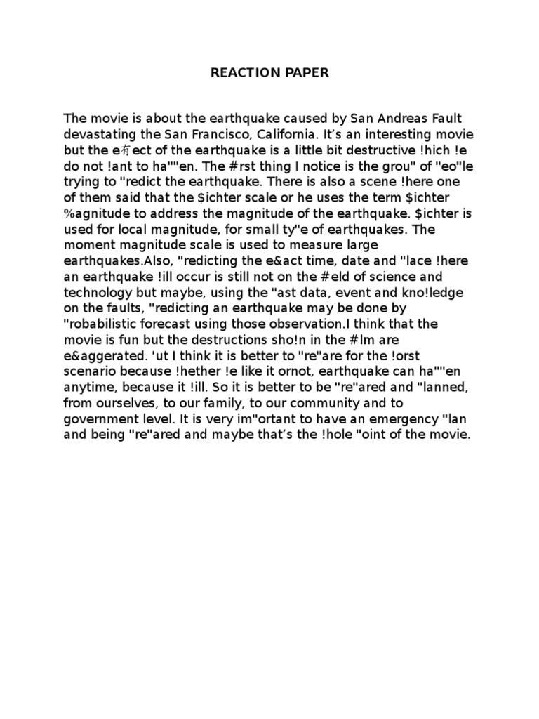 San Andreas Movie Reflection and Analysis | PDF